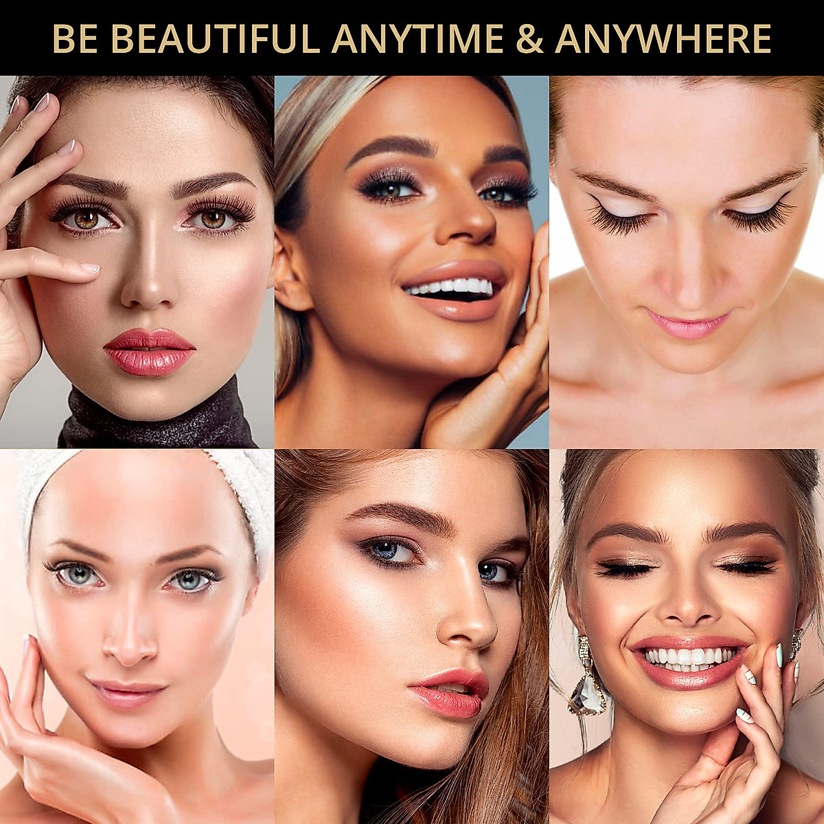 10-Pairs Magnetic Eyelashes Kit With Mirror Case Strong Magnetic Waterproof Magnetic Eyeliner Natural Look Different Lengths&Densities False Lashes No Glue Needed