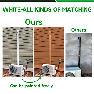 Cestluck 4'' 14 Ft Mini Split Line Set Cover, PVC & PP Line Cover Set Universal for Mini Split AC & Central AC