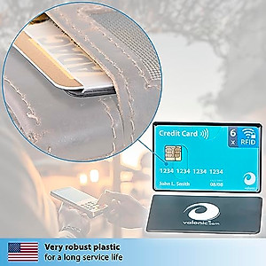 valonic set of 6 RFID blocking sleeves - insertion from the top, Credit Card Protector sleeve for wallet - Protection block for Debit Card and Metro Card