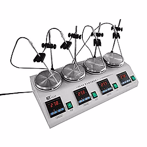 Digital Magnetic Stirrer with Hotplate 0~2400 RPM Mixer Plate Magnetic Lab Stirrer Mixer with Stirring Bar (4 Unit Plate)