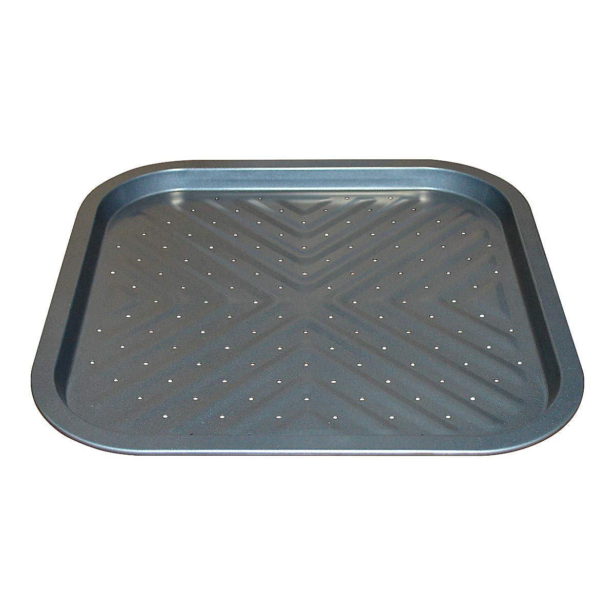 Mingcao Nonstick Square Pizza Pan, 14 x14 Inch Carbon Steel Tray with Holes, Pizza Bakeware for Oven Baking Pizza,French Fries