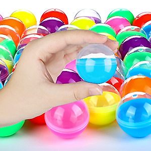 Sosation 150 Pcs Gumball Vending Machine Capsules Empty Round Capsules Plastic Containers Toy Capsules for Prizes Party Favors (1.8 Inch,Stylish Style)