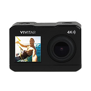 Vivitar 4K Ultra HD Action Camera Bundle Dual Screens, WiFi, 64GB SD, 2 Batteries, Waterproof Case, EIS & More
