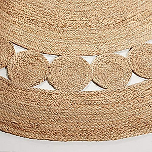SAFAVIEH Natural Fiber Round Collection 3' Round Natural NFB306A Handmade Boho Country Charm Jute Area Rug