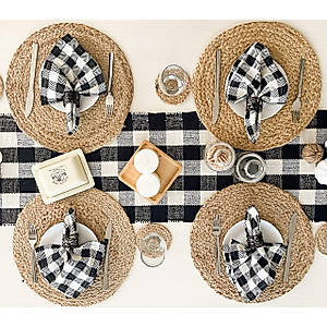 CHARDIN HOME Round Woven Jute Braided Set of 4 PLACEMATS | 15 inch ROUND Farmhouse Table mats | All Natural Jute for