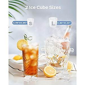 HOMEZAY Ice Maker Countertop, 9 Cubes Ready in 6 Mins, 26 lbs per Day, Ice Machine with 2 Ice Sizes and Self-Cleaning, Portable Ice Maker with Handle for Home, Kitchen, Camping, RV, Office, Black