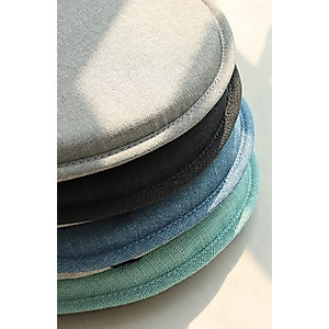 Happiness Decoration Round Seat Cushion with Ties 12-Inch Breathable Stool Cushion Cover Tatami Cushion Pillow Kitchen, Home, Office Chair Pads with Ties (Deep Grey, 12)