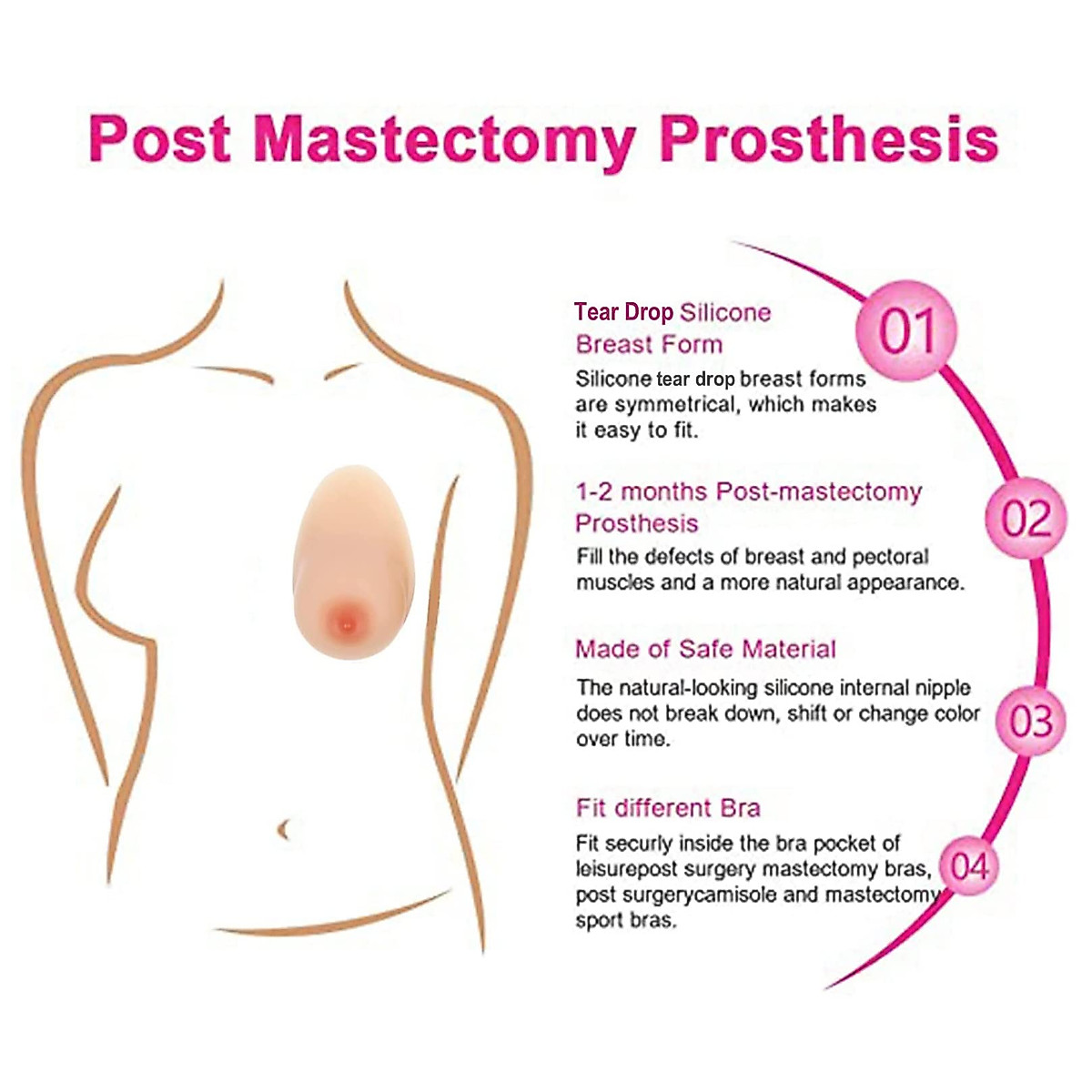 LORGL Self Adhesive Silicone Breast Forms Prosthetic Breast for Transgender Mastectomy Fake Breasts for Woman Chest Improvemen