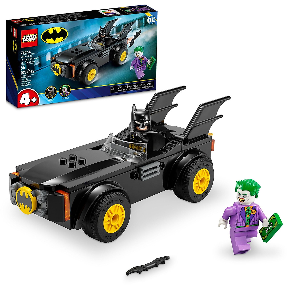 LEGO DC Batmobile Pursuit: Batman vs. The Joker 76264 Buildable DC Super Hero Playset, Quick and Fun to Build Batmobile Toy with Endless Play Possibilities, Batman Car Toy for Kids Ages 4 and Up