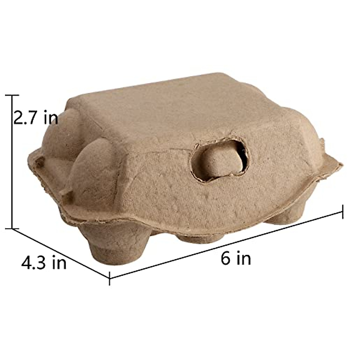 Lawei 20 Pack Empty Egg Cartons - 6 Cell Pulp Fiber Egg Tray Holder Egg Storage Containers for Family, Farm, Market, Camping, Picnic, Travel