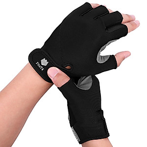 FitsT4 Sports Half Finger Padded Palm Gloves for Diving, Sailing, Jet Skiing, Stand-UP Boarding, Kayaking and Water Skiing, Perfect for Men&Women&Youth