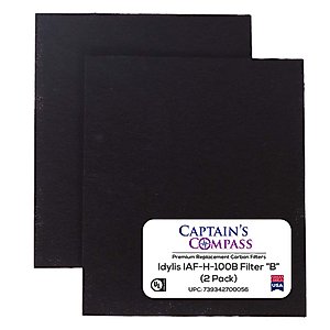 CAPTAIN'S COMPASS AfterMarket Idylis B Carbon Pre-Filter 4-Pack, Fits Idylis Air Purifiers IAP-10-125, IAP-10-150, Model # IAF-H-100B, IAFH100B