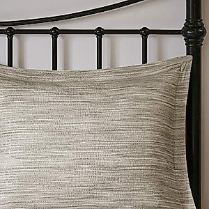 Madison Park Walter Comforter-Luxe Seersucker Print Design All Season Down Alternative Bedding, Matching Shams, Bedskirt, Decorative Pillows, King (104 in x 92 in), Taupe