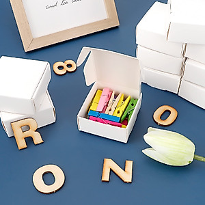 Sdootjewelry Small Gift Boxes 100 Pack, Kraft Gift Boxes Bulk 2.16’’ × 2.16’’ × 0.98’’, Small Cardboard Boxes for Jewelry Packaging, White