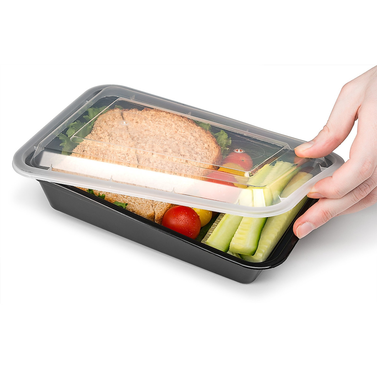 Ez Prepa [15 Pack] 28oz Single Compartment Meal Prep Containers with Lids - Food Storage Containers Bento Box, Lunch Containers, Microwavable, Freezer, and Dishwasher Safe, Food Containers