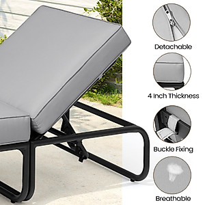 VredHom 6PCS Aluminum Outdoor Furniture Sets with Cushion Patio Sectional Sofas with Adjustable Backsest, Patio Conversation Set for Pool, Backyard, Garden, Light Gray