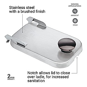 Server Products Stainless Steel Hinged Lid for Countertop Condiment Dispenser Jars , Model 82545, Compatible With Server’s Deep or Shallow Fountain Jars