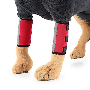 Zksbdxz 2X Reflective Dog Fleece Elbow Sleeves Leg Brace for Ankle Recovering Dog Front Leg Recovery Sleeves
