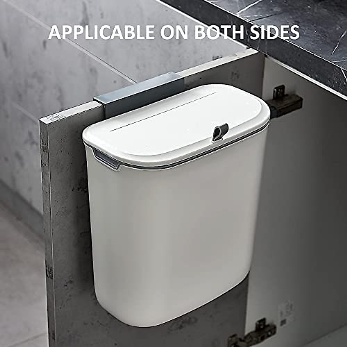 Bundles of 2.5 Gallon Motion Sensor Trash Can and 2.5 Gallon Hanging Trash Can, ELPHECO for Bathroom and Kitchen use