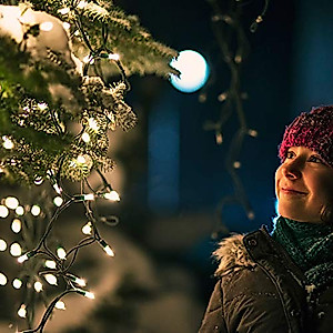 Flagicon Outdoor Indoor Lights, 200 Counts 72FT Waterproof Green Wire Warm White Connectable Decorative Lights for Holiday Tree Patio Garden Party Wedding, UL Certified