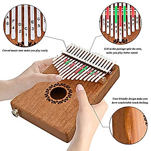 Kalimba Thumb Piano 17 Keys RANMING Mbira Finger Piano Kalimba Gifts for Adults Kids Beginners With Portable Handbag and Tune Hammer Thumb Pianos Finger Harp (Mahogany-Pickup)