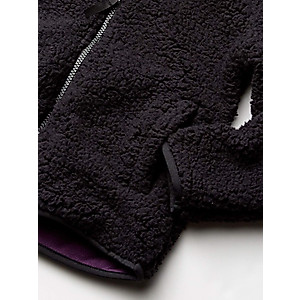 Amazon Essentials Girls' Sherpa Fleece Full-Zip Jacket, Black, Medium