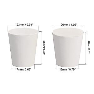 MECCANIXITY Tapered Shaped Solid Rubber Stopper Fit Hole 17mm to 23mm and 19mm - 26mm for Lab Tube 5 Set
