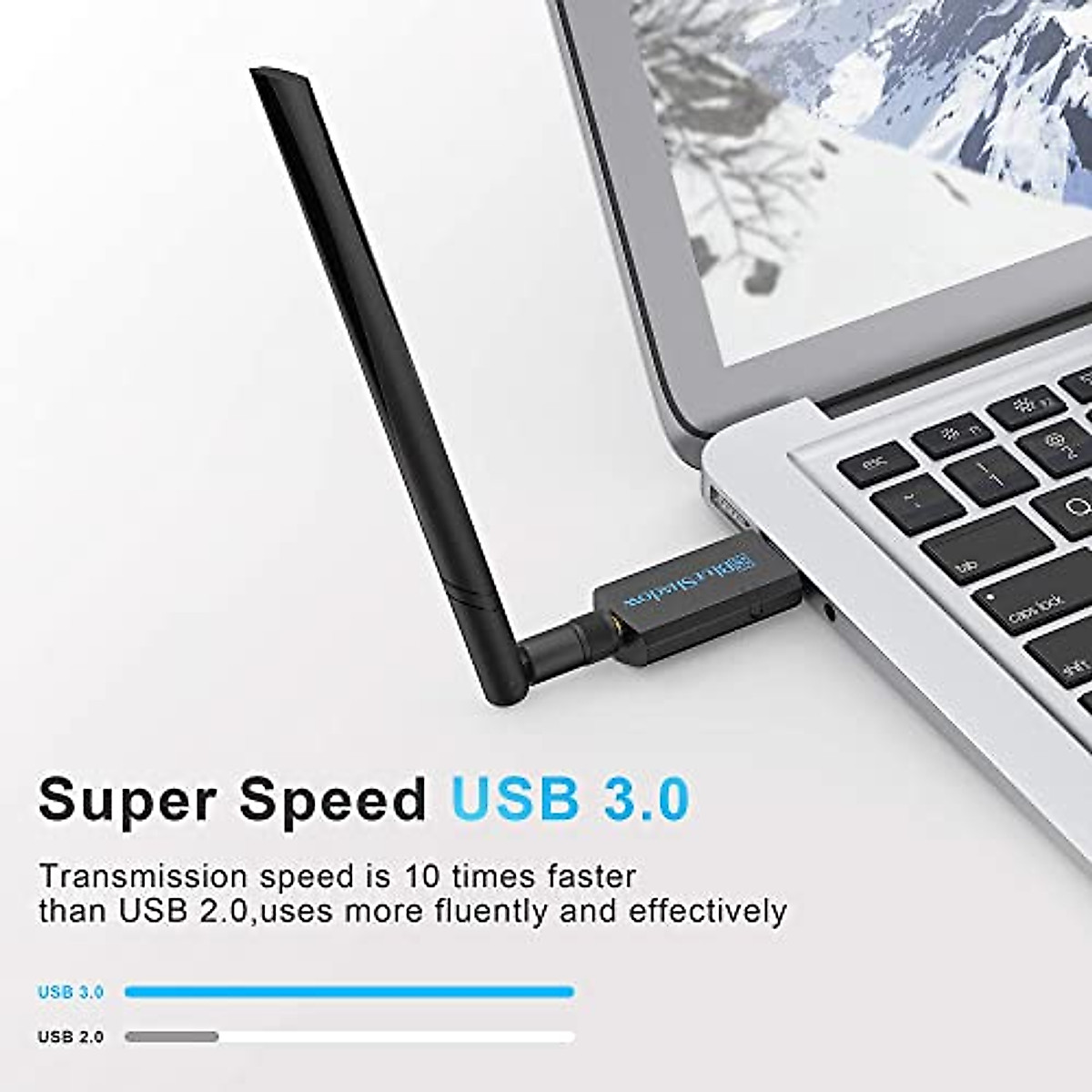 Blueshadow AC1200 USB WiFi Adapter - 2.4G/5G Dual Band Wireless Network Adapter for PC Desktop, MU-MIMO WiFi Dongle, USB 3.0, Supports Windows11/10/8/7/Vista/XP, /Mac OS X 10.5-10.15