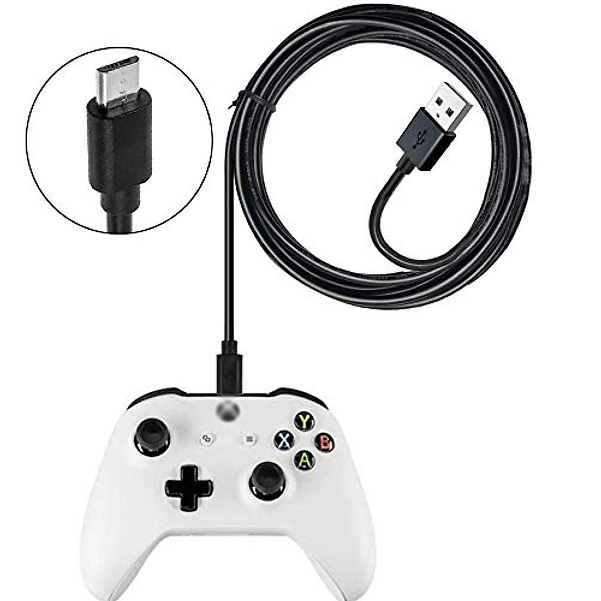 Akingdleo Replacement Xbox one Controller Charging Cable,5FT Micro USB Charge and Play Data Sync Cord compatible for Xbox One S/X Elite Dualshock 4 Controller