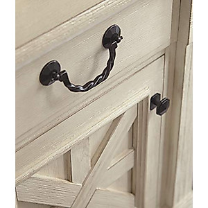 Signature Design by Ashley Bolanburg Farmhouse 1 Drawer Nightstand with Outlets & USB Charging Ports, Antique White
