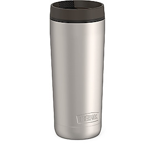 THERMOS ALTA SERIES Stainless Steel Tumbler 18 Ounce, Matte Steel/Espresso Black