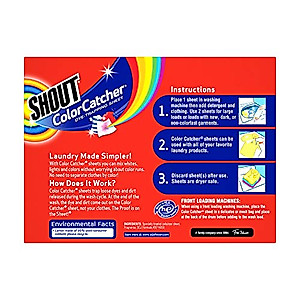 Shout Color Catcher Sheets for Laundry, Maintains Clothes Original Colors, 24 Count