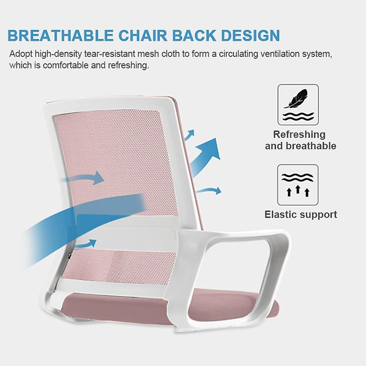 XUEGW Computer Desk Chair, Office Chair with Flip-up Armrests Mesh Chair with Flip-up Armrests Mesh Chair for Home and Office…