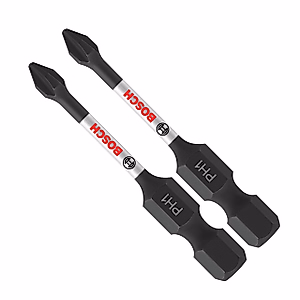BOSCH ITPH1202 2-Pack 2 In. Phillips #1 Impact Tough Screwdriving Power Bits