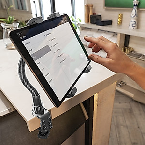 iBolt TabDock Flexpro Clamp- Heavy Duty C-Clamp Mount for All 7" - 10" Tablets (iPad, Nexus, Samsung Galaxy Tab) for Desks, Tables, Wheelchairs, Carts, etc : Great for Homes, Schools, and Offices