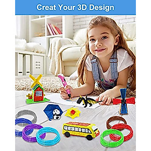 3D Pen PLA Filament Refills, 20 Colors 1.75mm Premium Printing Filament for 3D Printer and 3D Pen, Each Color 16 Feet, Total 320 feet, with 2 Finger Caps by RIEOS