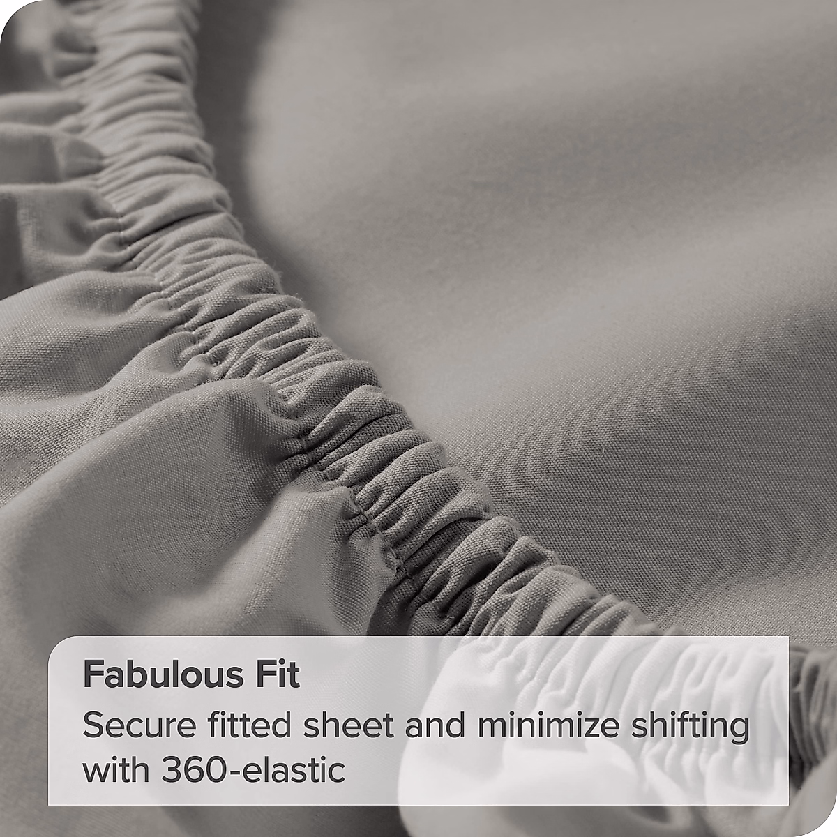 Bare Home 100% Organic Cotton Queen Sheet Set - Crisp Percale Weave - Lightweight & Breathable - Bedding Sheets & Pillowcases (Queen, Light Grey)