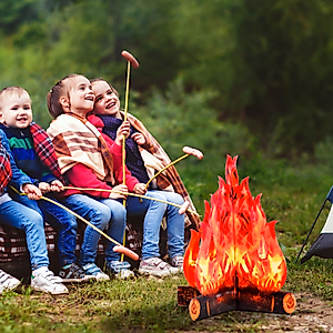 Boao 6 Sets Large Fake Fire 16" x 13" 3D Cardboard Campfire Big Fake Flame Artificial Paper Fire Torch Centerpiece for Camping Party Decorations Supplies (Dark Color)