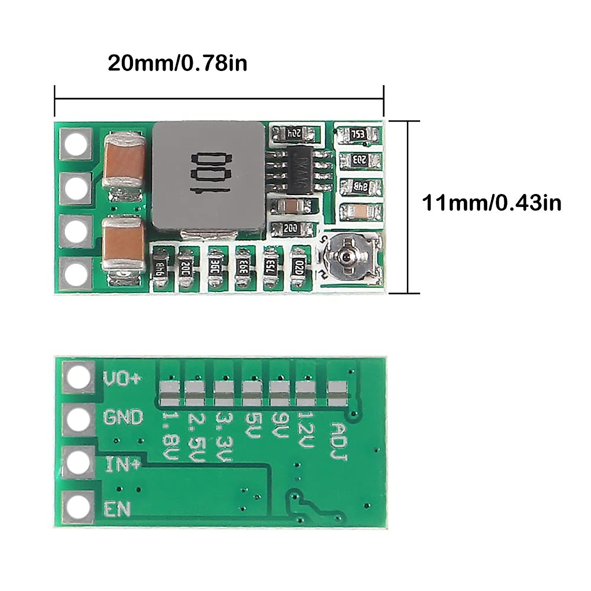 Alinan 12pcs Step-Down Power Supply Module Mini DC-DC 12-24V to 5V 3A Voltage Buck Converter Adjustable 1.8V 2.5V 3.3V 5V 9V 12V