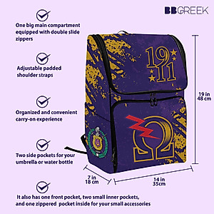 BBGreek Omega Psi Phi Fraternity Paraphernalia - School College Backpack - QUE - Official Vendor