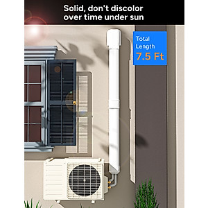 Toutgood 4'' 7.5Ft Mini Split Line Set Cover kit for Ductless Mini Split Air Conditioner and Heat Pumps PVC Decorative, Central AC, Upgraded UV-Proof Strong&Durability