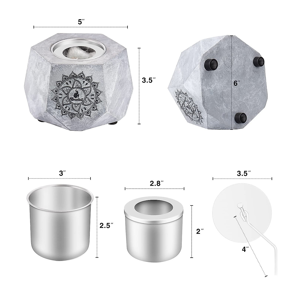 Treetoi Portable Tabletop Fire Pit for Smores Maker Indoor Mini Table Top Firepit Bowl Smokeless Outdoor Tabletop Fireplace for Patio