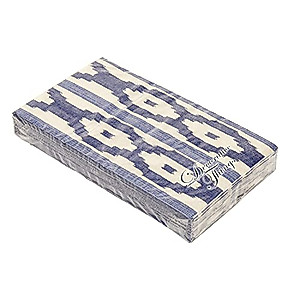 Decorative Paper Hand Towels Fingertip Towels Disposable Blue Bathroom Decor Modern Ikat Pak 64