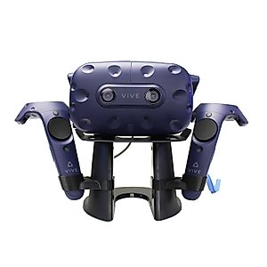 AMVR VR Stand,VR Headset Display Holder for HTC Vive Headset or HTC Vive Pro Headset and Controllers Black