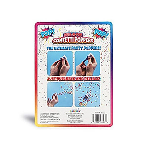 BEST PARTY EVER! Pull-N-Pop Confetti Poppers, Easy to Use, Pull Back and Release, 2-pack (12 Pull-N-Pops Total)