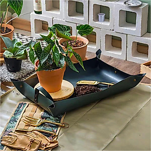 BIUWING Leather Plant Repotting Mat,Thickened Waterproof Transplanting Mat,Indoor Succulent Potting Mat for Transplant and Mess Control