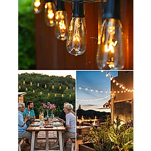 Romasaty 10-Pack Edison Light Bulbs ST40 Clear Replacement Bulbs-7 watts 120 Volts E17 Screw Base for Outdoor Indoor Patio Edison String Lights-Clear