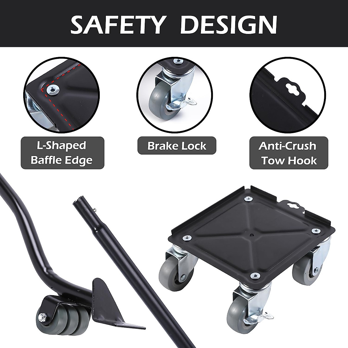 LOYAL TIGER Furniture Dolly,Furniture Mover Pro Set,Furniture Lifter with 4 360° Rotatable Rubber Universal Wheels，Carbon Steel Panel Furniture Movers，Maximum Load 1763LBS.