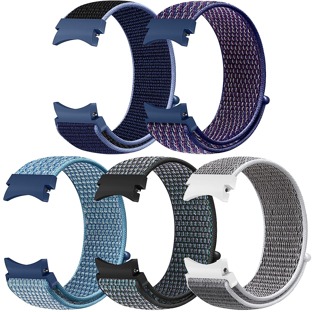 Bcuckood Nylon Loop Compatible with Samsung Galaxy Watch 6/5/4 40mm 44mm/Watch 6 Classic 43mm 47mm/Watch 5 Pro 45 mm/Watch 4 Classic 42mm 46mm, Sport Nylon Breathable Replacement Straps for Women Men