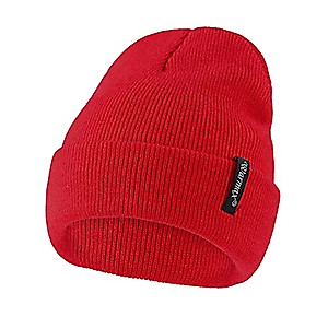 Zando Unisex Baby Beanie Cute Kids Beanie Warm Soft Baby Winter Hat for Baby Boy Beanie Toddler Beanies for Boys Girls Winter Hats for Boys Beanie Newborn Hats Infant Beanie Pure Red Beanie 3-8 Years